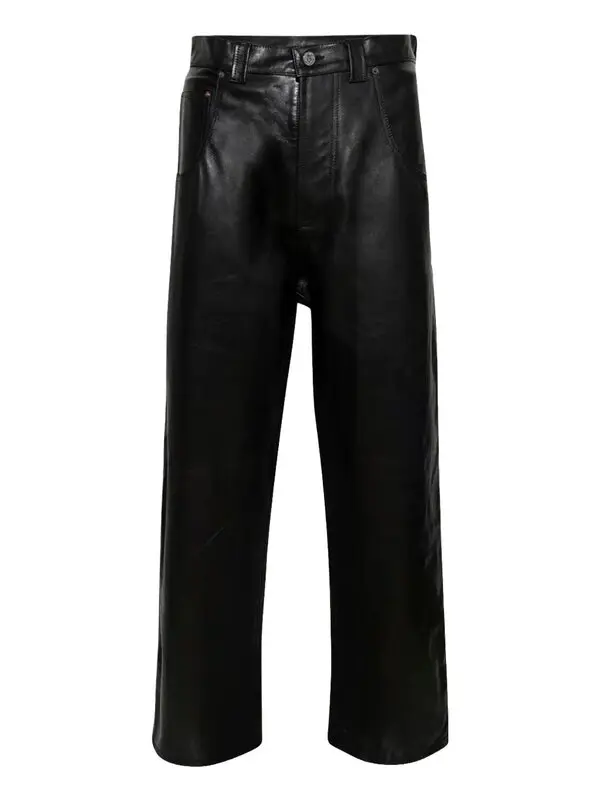 Vetements Leather Wide-leg Trousers - Black