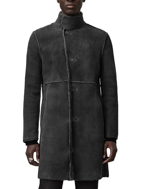 John Varvatos Ellwood Shearling Coat - Charcoal