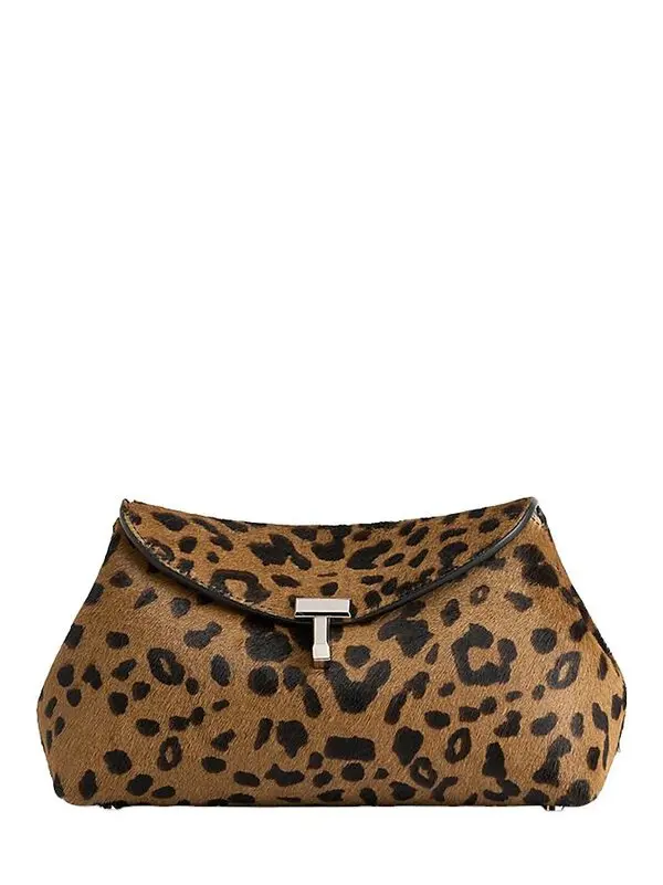 TOTEME Mini T-lock Calf Hair Clutch - Leopard