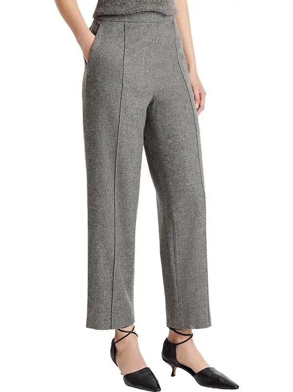 Vince Straight Cropped Trousers - Medium Heather Grey