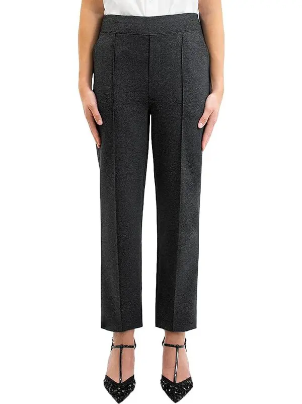Hue Tweed Pull-on Trousers - Charcoal Heather