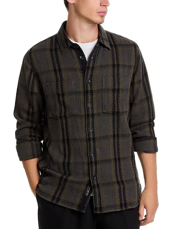 Rag & Bone Herringbone Plaid Oversized Fit Button Down Shirt - Multi