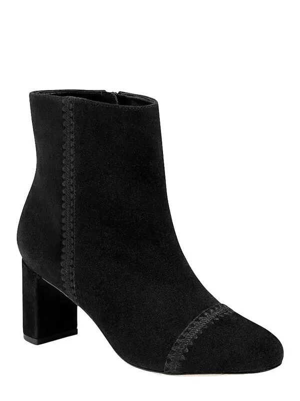 Cinq À Sept Peyton Crochet Suede Ankle Boots - Black