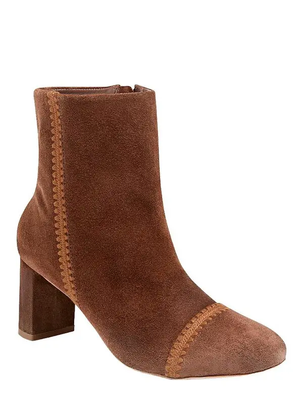 Cinq À Sept Peyton Crochet Suede Ankle Boots - Dark Sepia