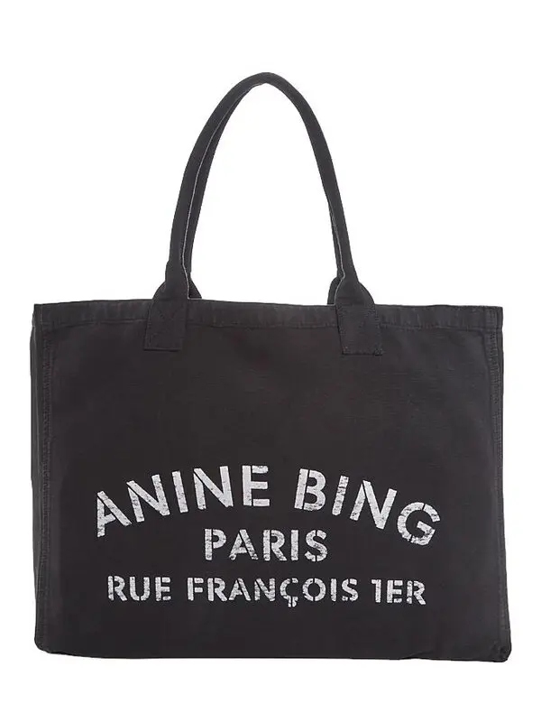 ANINE BING Leo Canvas Tote - Black