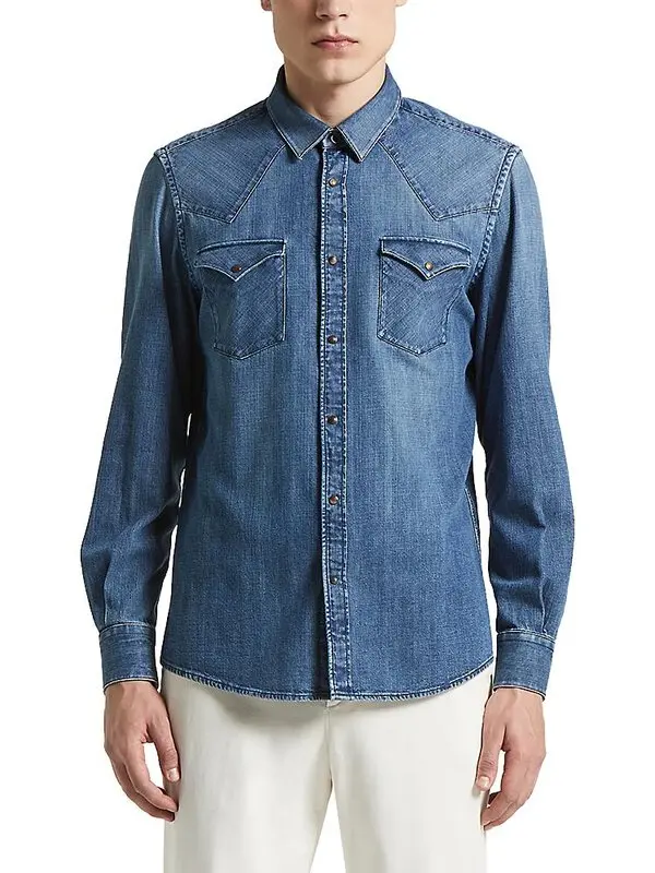 Peserico Denim Western Shirt - Ink