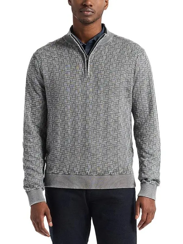 Robert Graham Aubin Quarter Zip Sweater - Grey