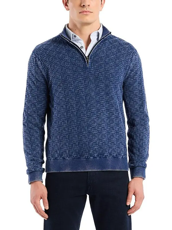 Robert Graham Aubin Quarter Zip Sweater - Navy