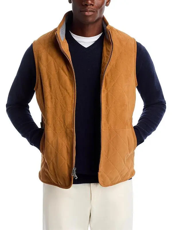 Peter Millar Essex Suede Vest - Whiskey