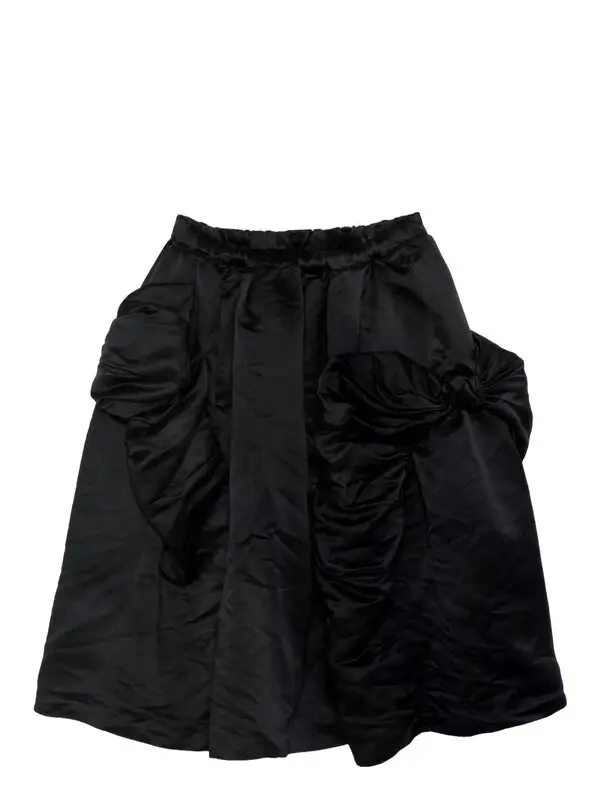 Comme Des Garçons Draped Skirt With Bow Embellishment - Black