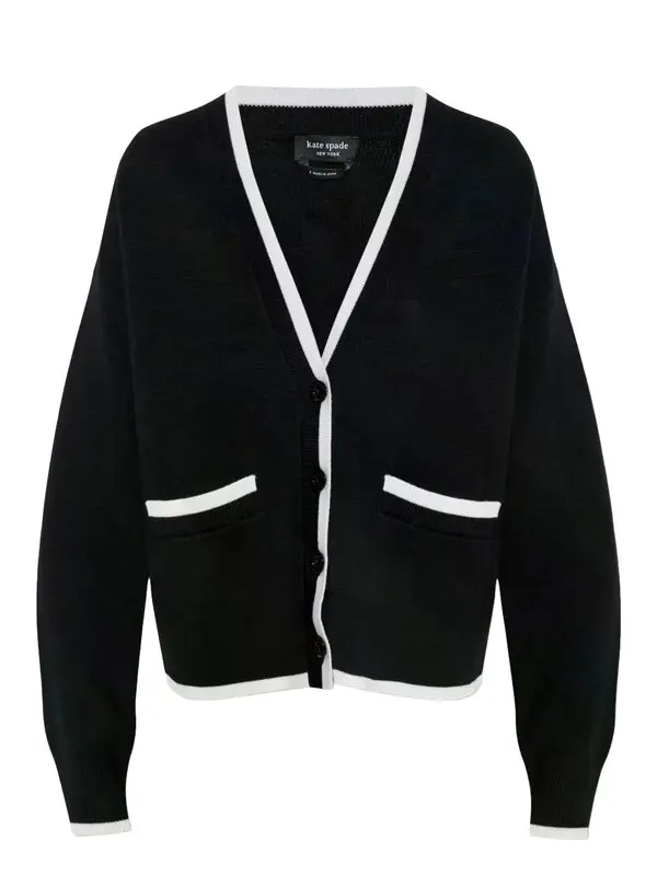 Kate Spade New York V-neck Wool Cardigan - Black