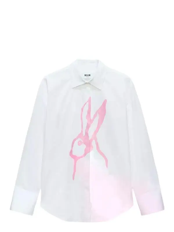 MSGM Rabbit-print Shirt - White