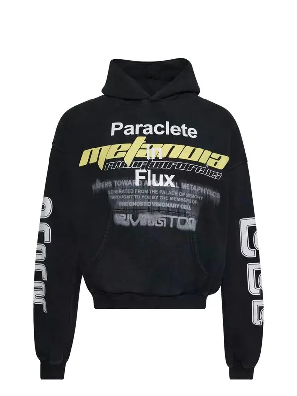 RRR123 Graphic-print Hoodie - Black