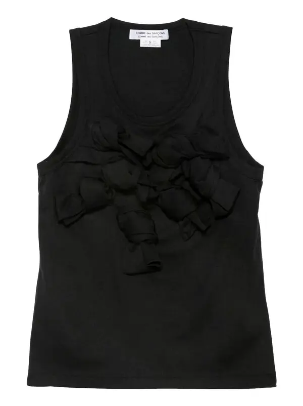 Comme Des Garçons Bow-embellished Tank Top - Black