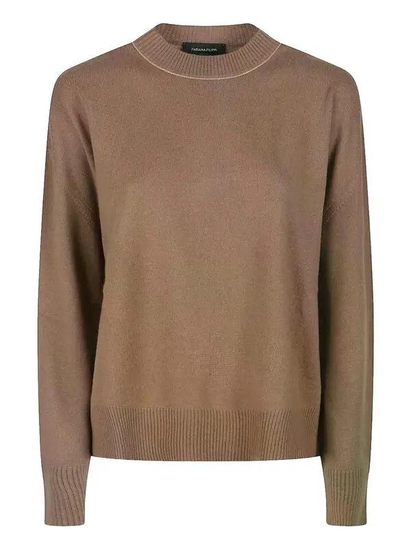Fabiana Filippi Cashmere Crew Neck Jumper - Brown