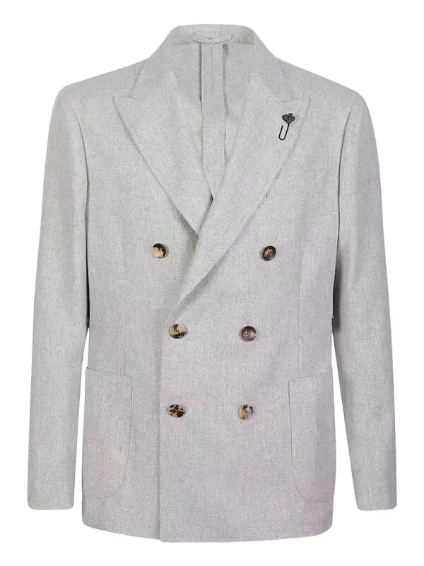 LARDINI Double-breasted Blazer - Grey