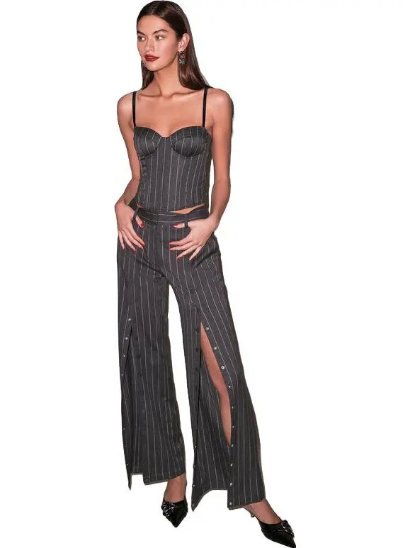 Fleur Du Mal Maxwell Pinstripe Bustier - Stripe