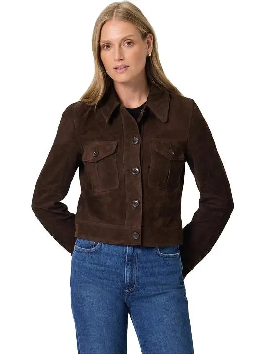 Paige Feyd Suede Utility Jacket - Brown