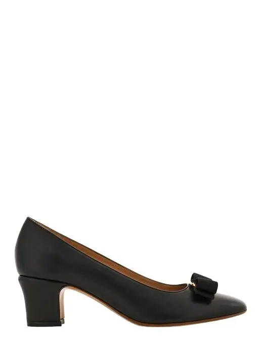 FERRAGAMO Vara Bow Block Heel Pumps - Black