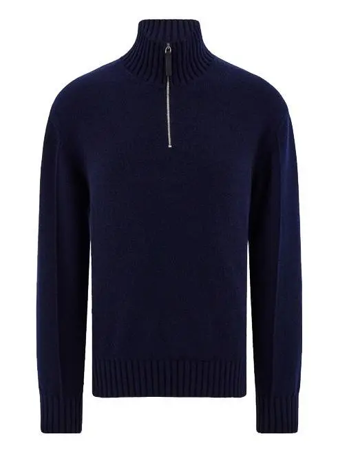 FERRAGAMO High Neck Cashmere Pullover - Navy
