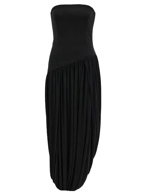 FERRAGAMO Bustier Viscose Blend Dress - Black