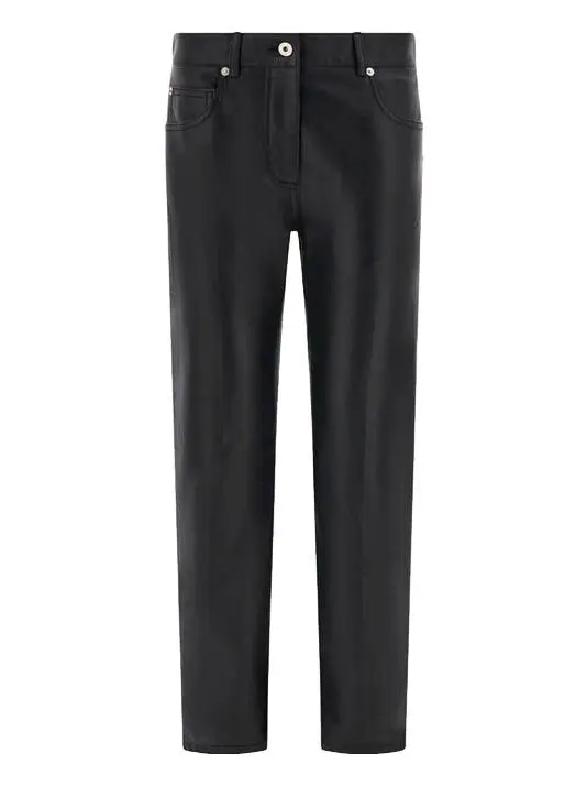 FERRAGAMO Five-pocket Nappa Trousers - Black