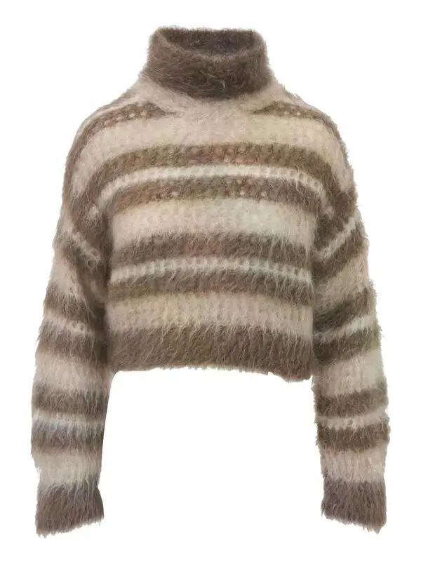 Brunello Cucinelli Striped-pattern Sweater - Brown