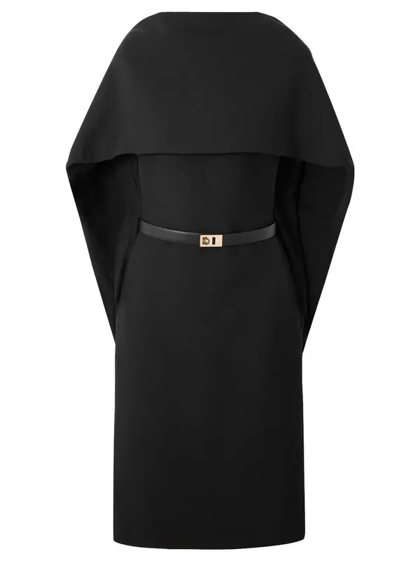 FERRAGAMO Cape-effect Faille Dress - Black