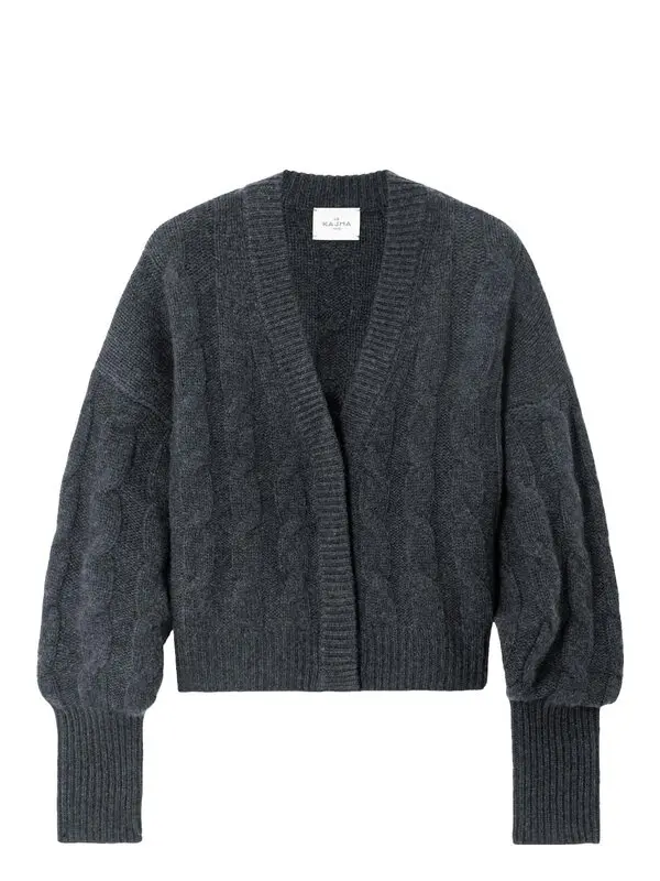 Le Kasha Baulieu Cable-knit Organic Cashmere Cardigan - Blue