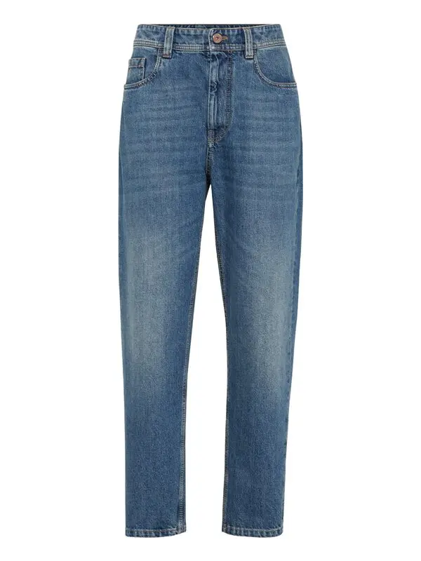 Brunello Cucinelli Baggy Tapered Jeans - Blue