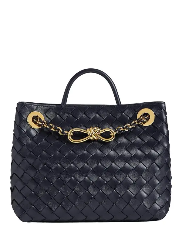 BOTTEGA  VENETA Intrecciato Leather Andiamo Chain Bag - Nocturnal