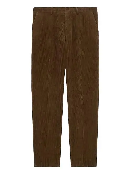 The Kooples Straight-leg Mid-rise Cotton-corduroy Trousers - Caramel