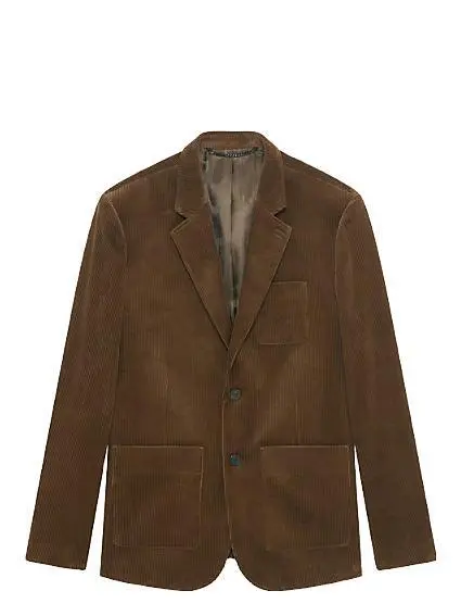 The Kooples Single-breasted Notch-lapel Cotton-corduroy Blazer - Caramel