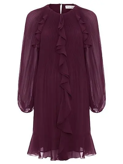 PHASE EIGHT Layla Pleated Mini Dress - Burgundy