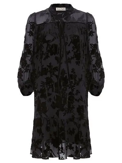 PHASE EIGHT Floral-burnout Velvet Mini Dress - Black