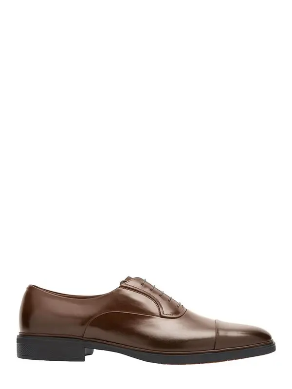 Santoni Leather Cap-toe Oxfords - Brown