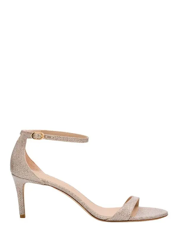 STUART WEITZMAN Nudist Ii Metallic Ankle-strap Sandals - Poudre