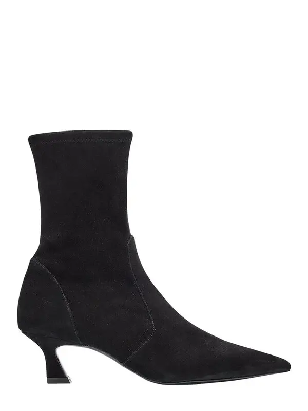STUART WEITZMAN 50mm Vinnie Stretch Leather Booties - Black