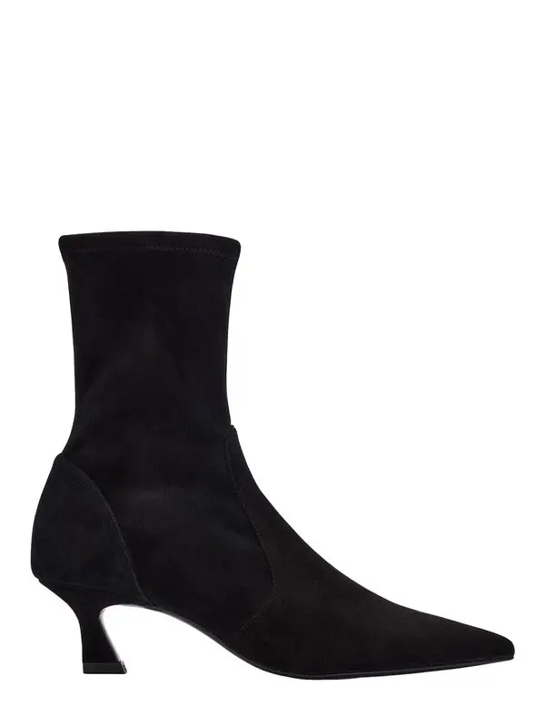 STUART WEITZMAN 50mm Vinnie Suede Stretch Booties - Black