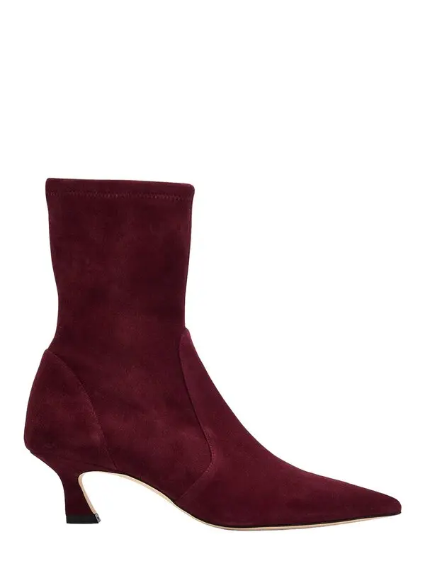 STUART WEITZMAN 50mm Vinnie Suede Stretch Booties - Purple