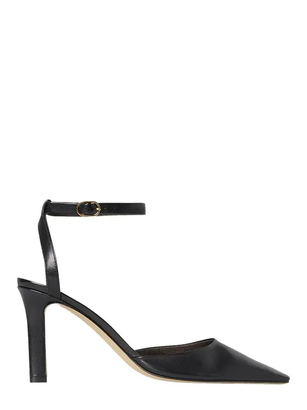 THE ROW Carla Leather Ankle-strap Pumps - Black