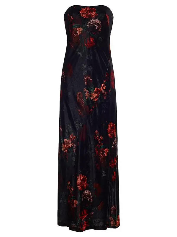Cara Cara Sierra Strapless Maxi Dress - Eternal Flora Black