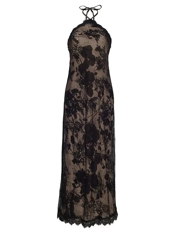 Cara Cara Andes Lace Maxi Dress - Black Chantilly Lace