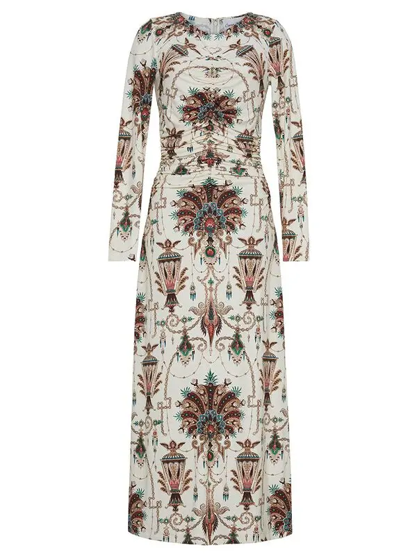 Cara Cara Maisy Printed Midi Dress - Bejeweled Ivory