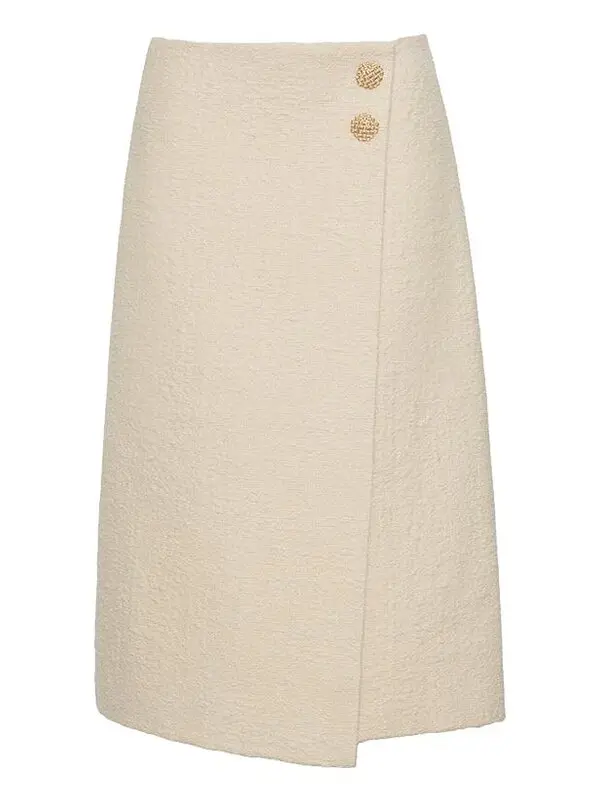 Cara Cara Luca Boucle Midi Skirt - Cloud Tweed