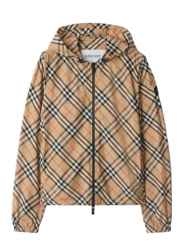 Burberry Check Hooded Jacket - Sand