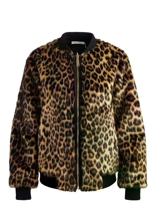 Alice + Olivia Leopard-print Bomber Jacket - Brown