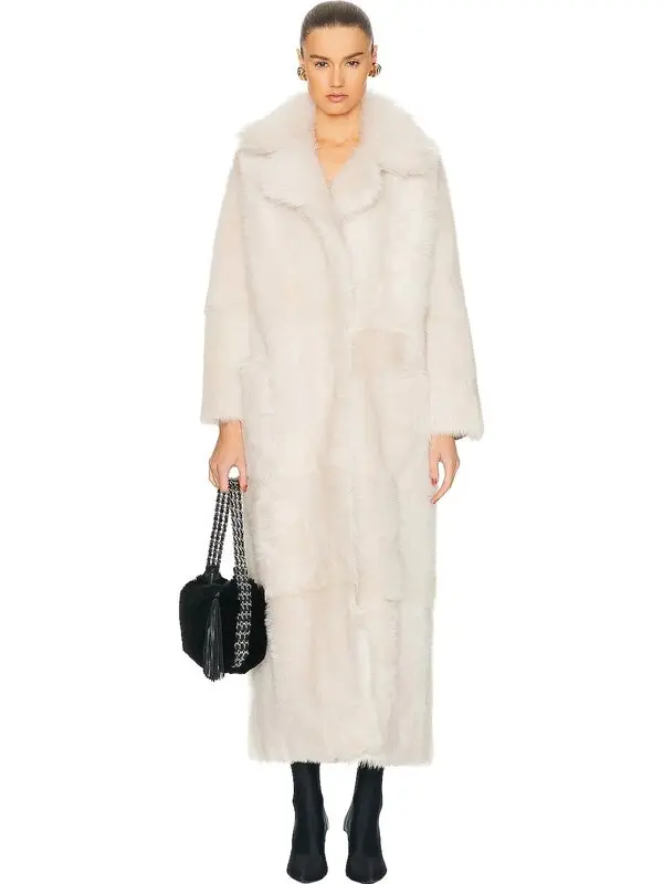 Nour Hammour Evita Extra Long Fur Coat - Cloud