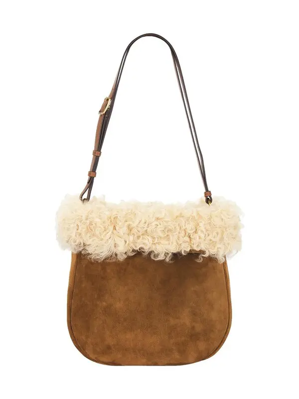 Saint Laurent Roady Shoulder Bag - Caramel Cognac & Beige