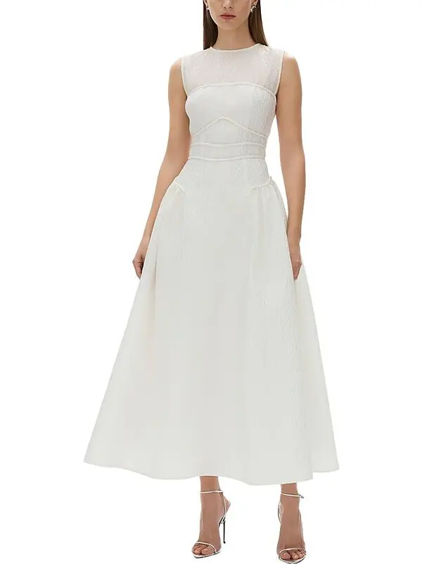 Rachel Gilbert Sophia Textured Dress - Ivory